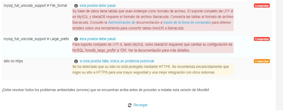 Convertir de database Antelope a Barracuda para Moodle e innodb_large_prefix ON